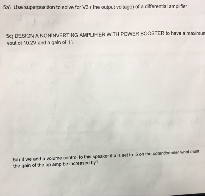 Use superposition to solve for V3 (the output | Chegg.com