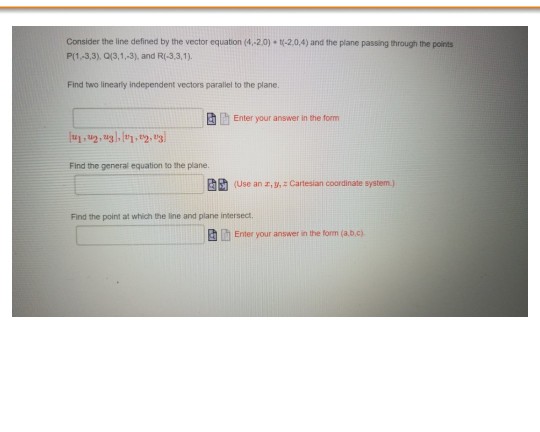 Solved Consider the line defined by the vector equation | Chegg.com