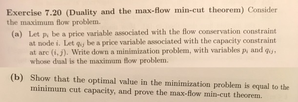Consider the maximum flow problem. Let p_i be a | Chegg.com