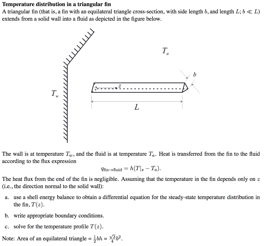 Solved Temperature distribution in a triangular fin A | Chegg.com