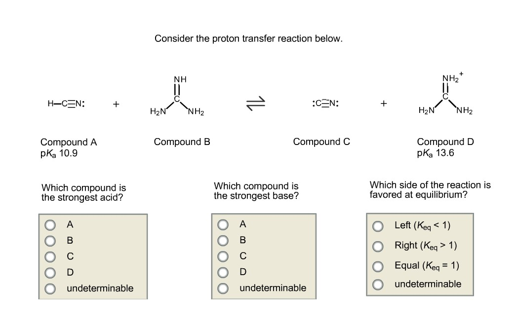 Solved Consider the proton transfer reaction below. Which | Chegg.com