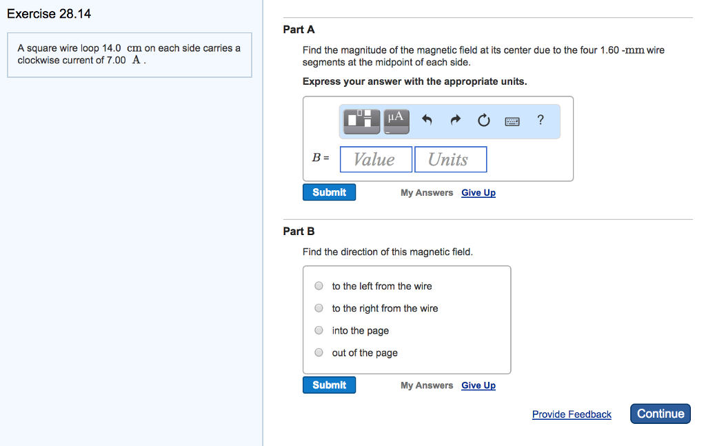Solved A square wire loop 14.0 cm on each side carries a | Chegg.com