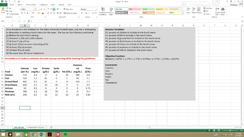 Anna Broderick is the dietitian for the State | Chegg.com