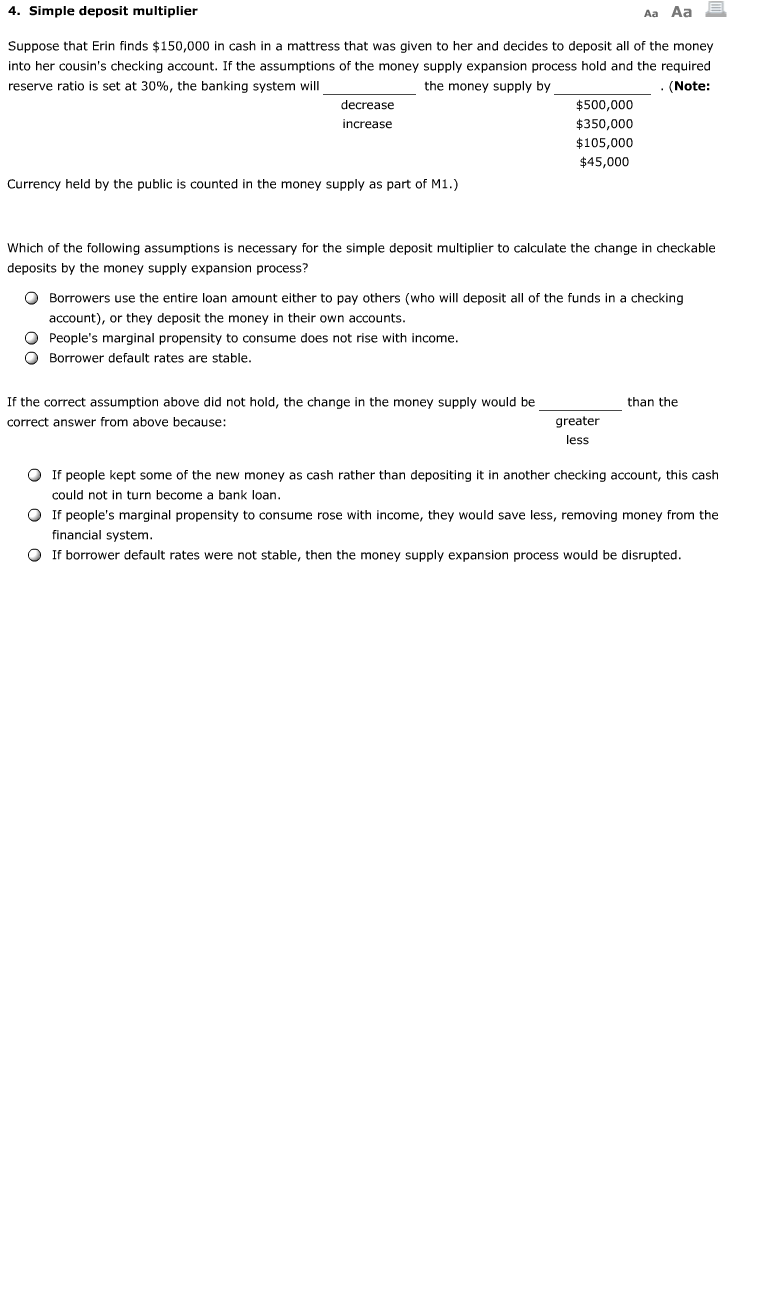 Solved Simple deposit multiplier Suppose that Erin finds | Chegg.com
