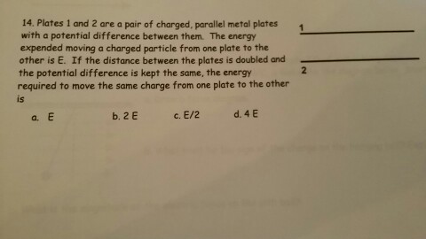 Solved Plates 1 and 2 are a pair of charged, parallel metal | Chegg.com