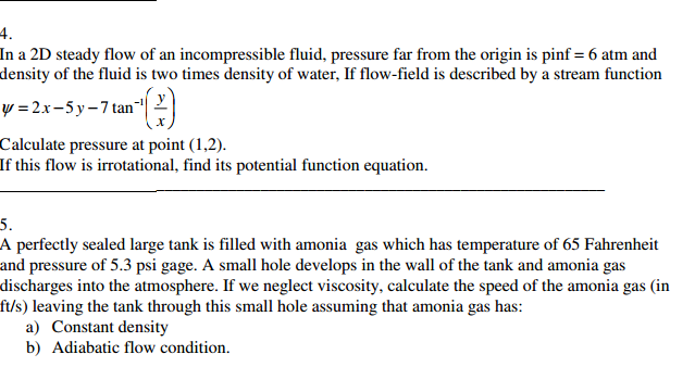 Solved In a 2D steady flow of an incompressible fluid, | Chegg.com