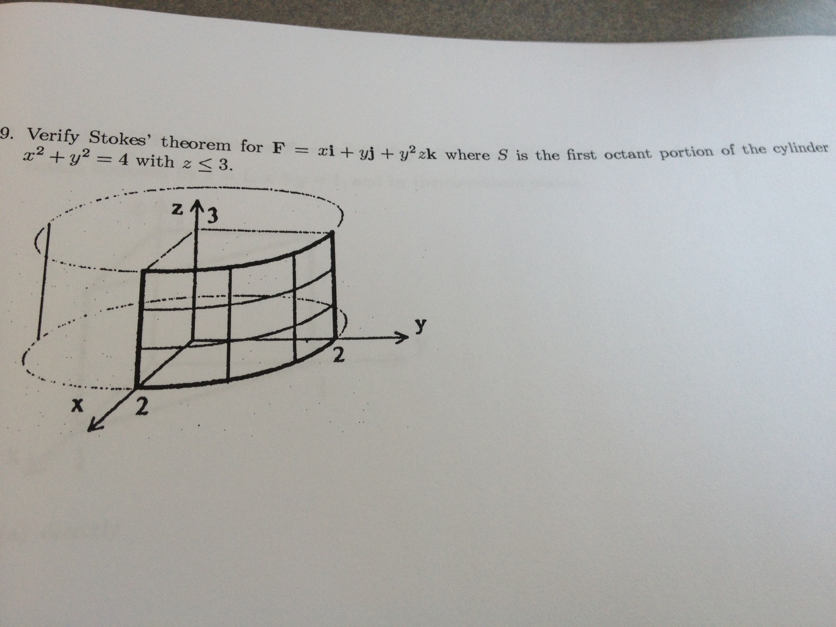 Solved Verify Stokes' theorem for F = xi + yj + y2zk where S | Chegg.com
