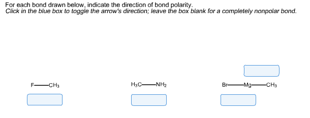 Solved For each bond drawn below, indicate the direction of | Chegg.com