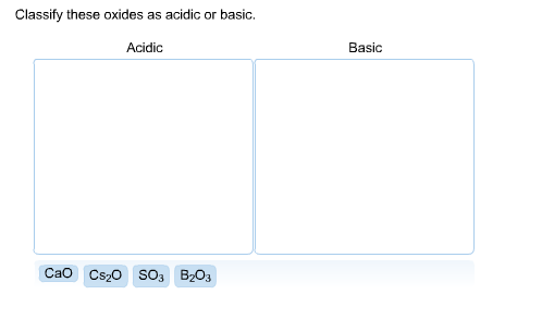 Solved Classify these oxides as acidic or basic. Basic | Chegg.com