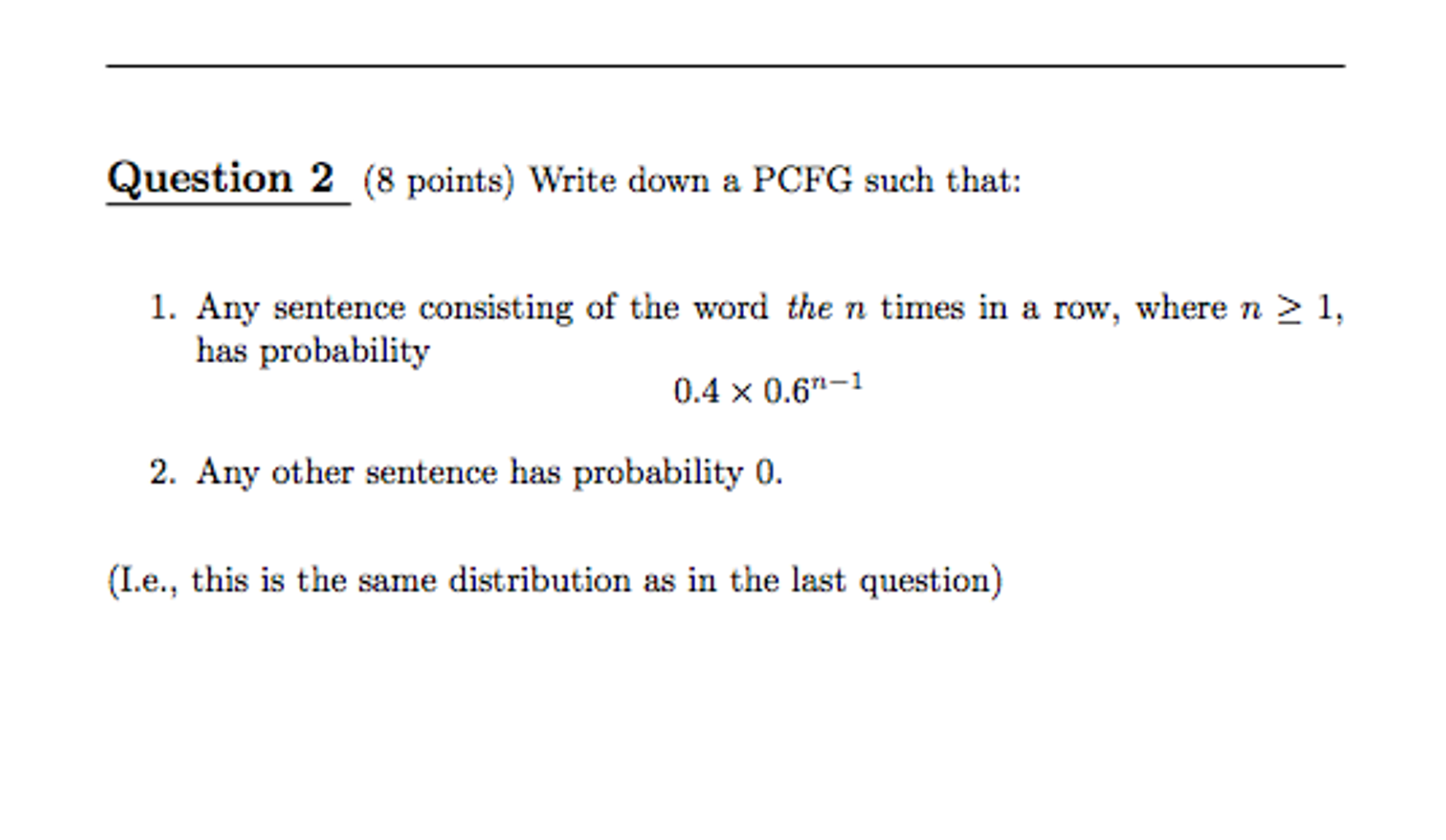 Consider The Following Definition Of Bigram Language 