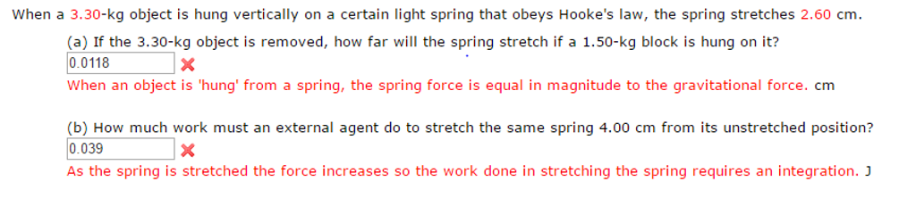 Solved When a 3.30-kg object is hung vertically on a certain | Chegg.com