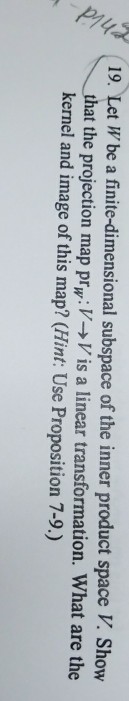 Solved Let W' be a finite-dimensional subspace of the inner | Chegg.com