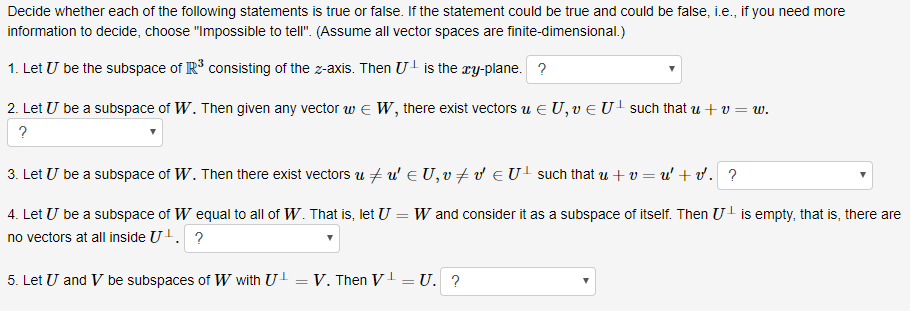 Solved Decide whether each of the following statements is | Chegg.com