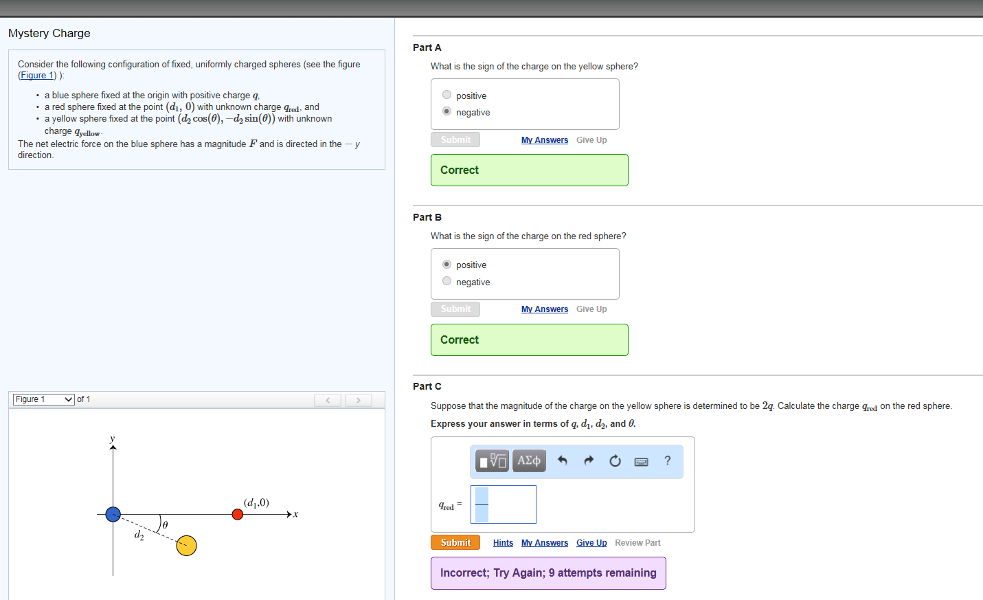 Solved Mystery Charge Consider the following configuration | Chegg.com