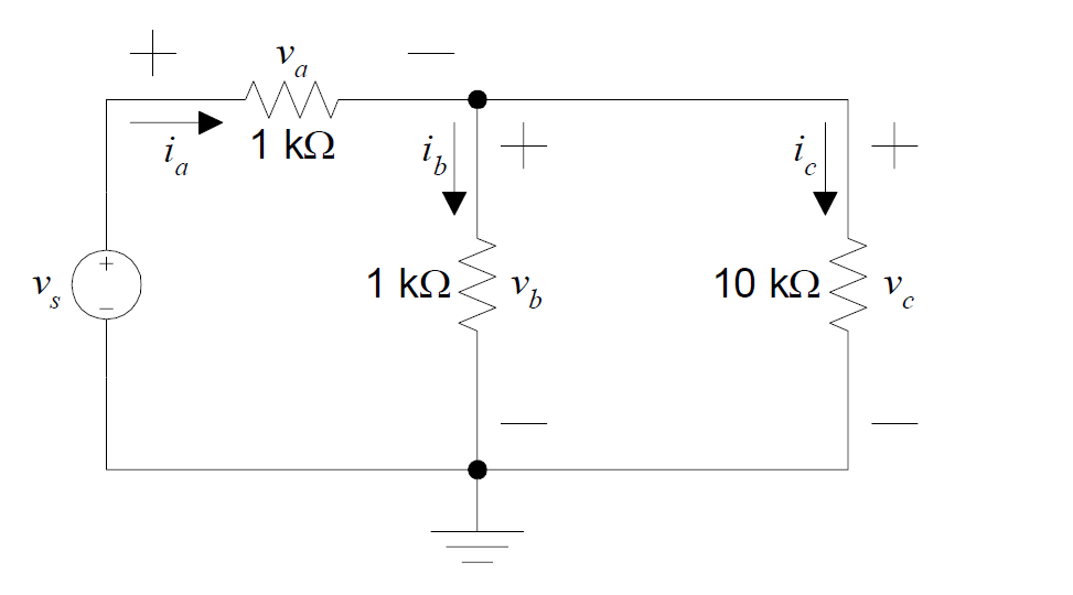 Solved Find va,vb,vc, ia, ib,ic if vs is 5V. | Chegg.com