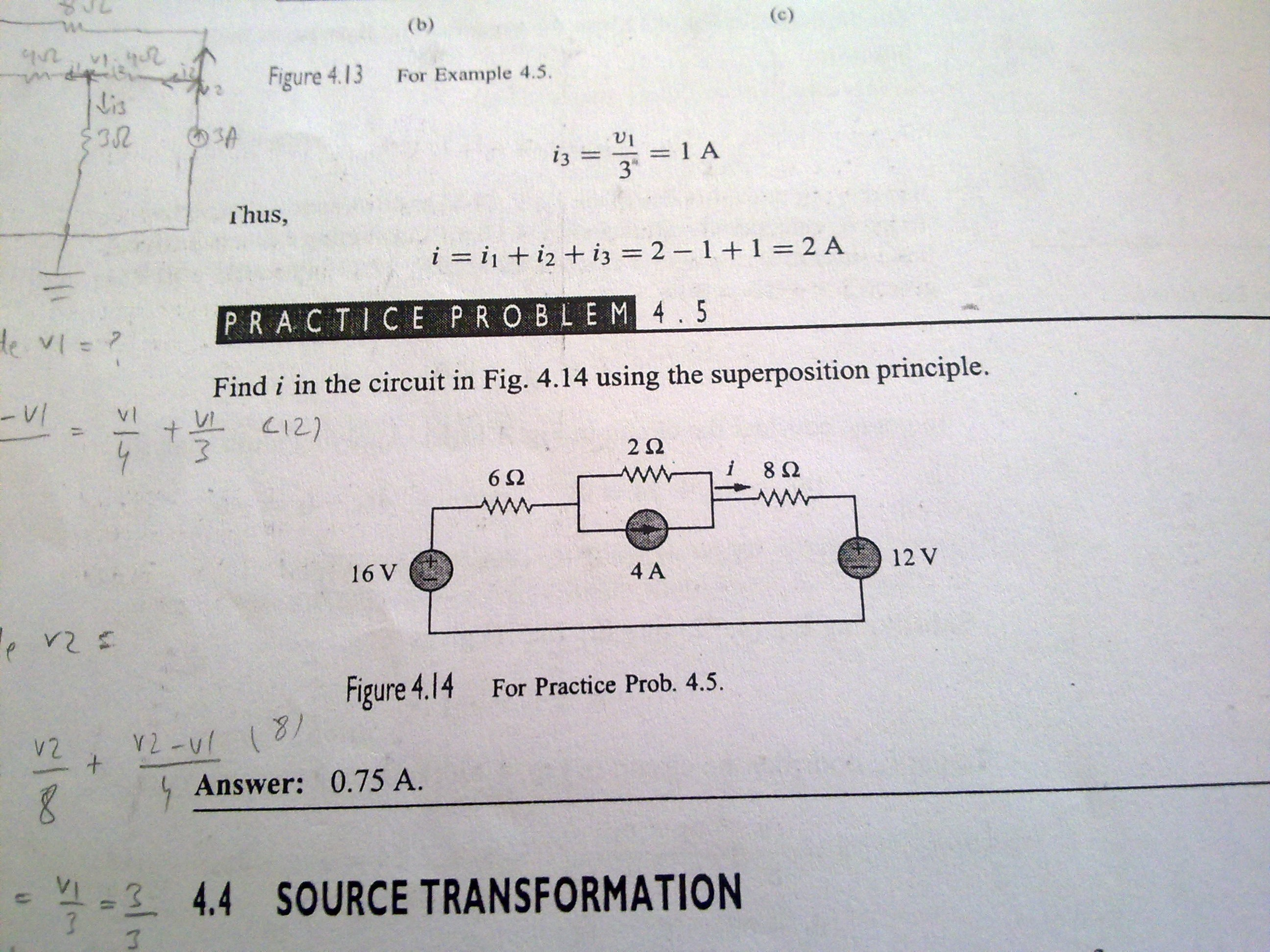 Solved Find i in the circuit in Fig. 4 .14 using the | Chegg.com