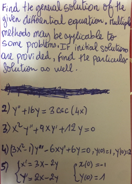 Solved Find The General Solution Of The Given Differential