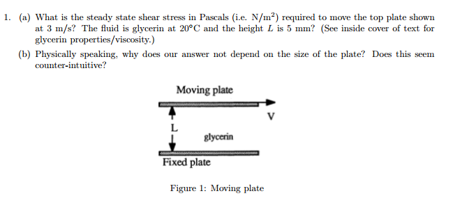 Solved What is the steady state shear stress in Pascals | Chegg.com
