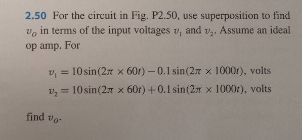 Solved 2.50 For the circuit in Fig. P2.50, use superposition | Chegg.com