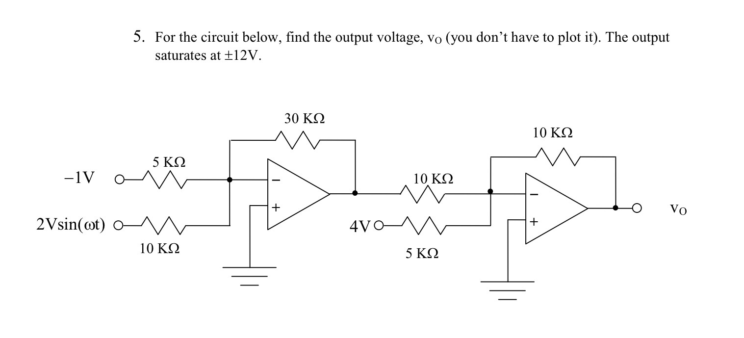 Solved For The Circuit Below Find The Output Voltage Vo 8321