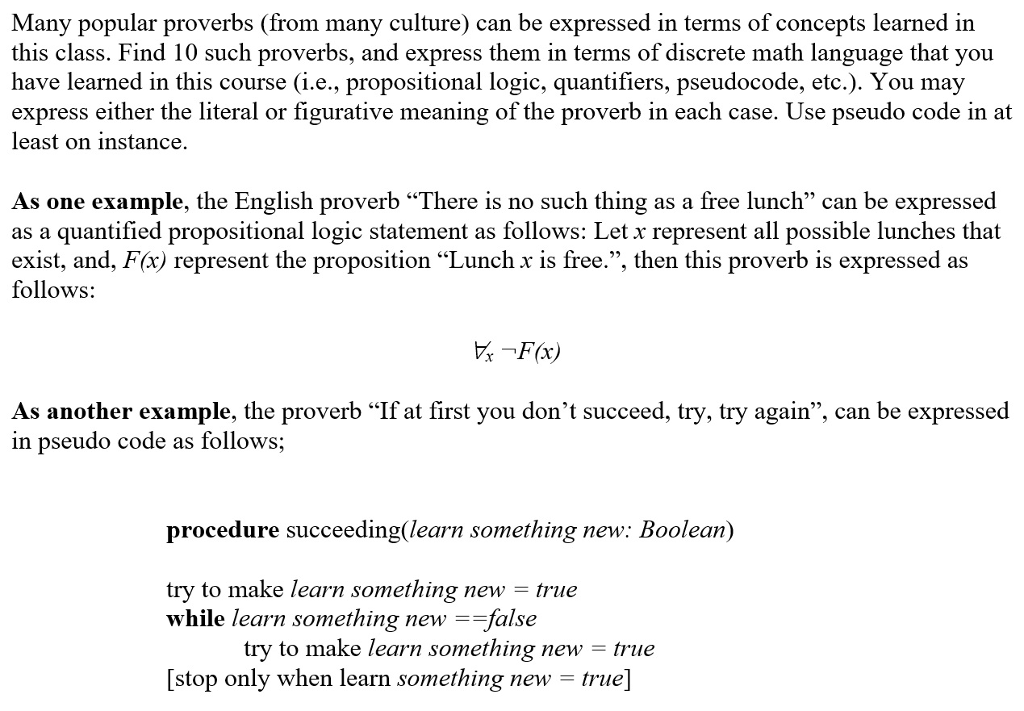 Many popular proverbs (from many culture) can be | Chegg.com