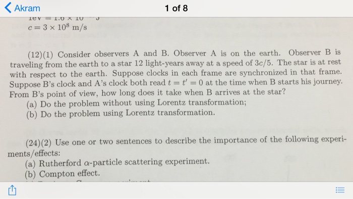 Solved Consider observers A and B. Observer A is on the | Chegg.com