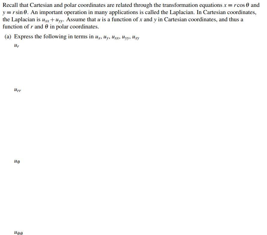 Solved Recall that Cartesian and polar coordinates are | Chegg.com