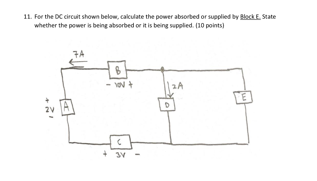 Solved 11. For the DC circuit shown below, calculate the | Chegg.com