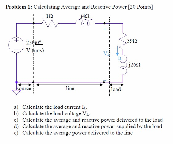 Solved Problem 1: Calculating Average and Reactive Power [20 | Chegg.com