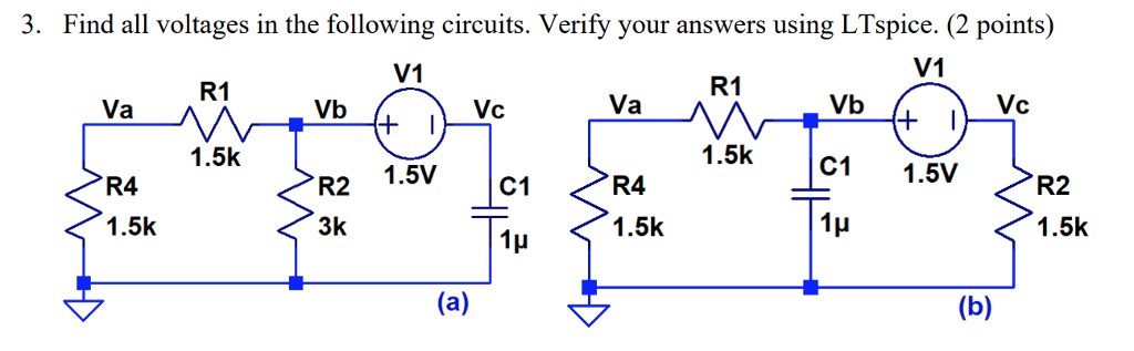 Solved 3. Find all voltages in the following circuits. | Chegg.com