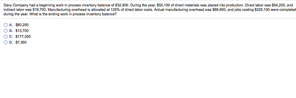 Solved Davy Company had a beginning work in process | Chegg.com