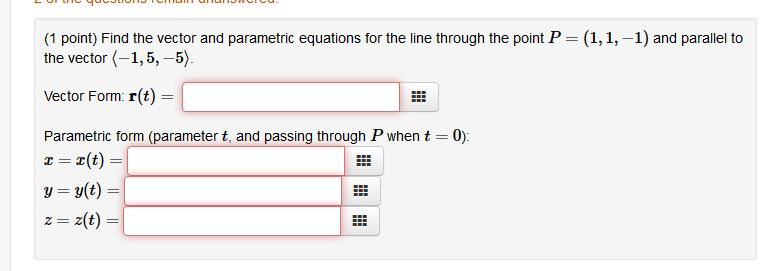 Solved Find the vector and parametric equations for the line | Chegg.com