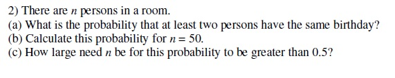 Solved There are n persons in a room. What is the | Chegg.com