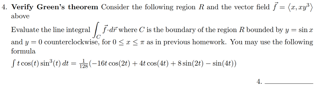 Solved 4. Verify Green's theorem Consider the following | Chegg.com