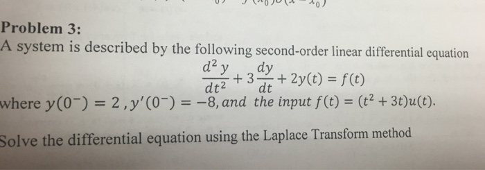 Solved a system is described by the following second order | Chegg.com