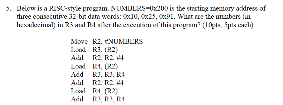 Solved Below Is A Risc Style Program Numbers 0 Times 200