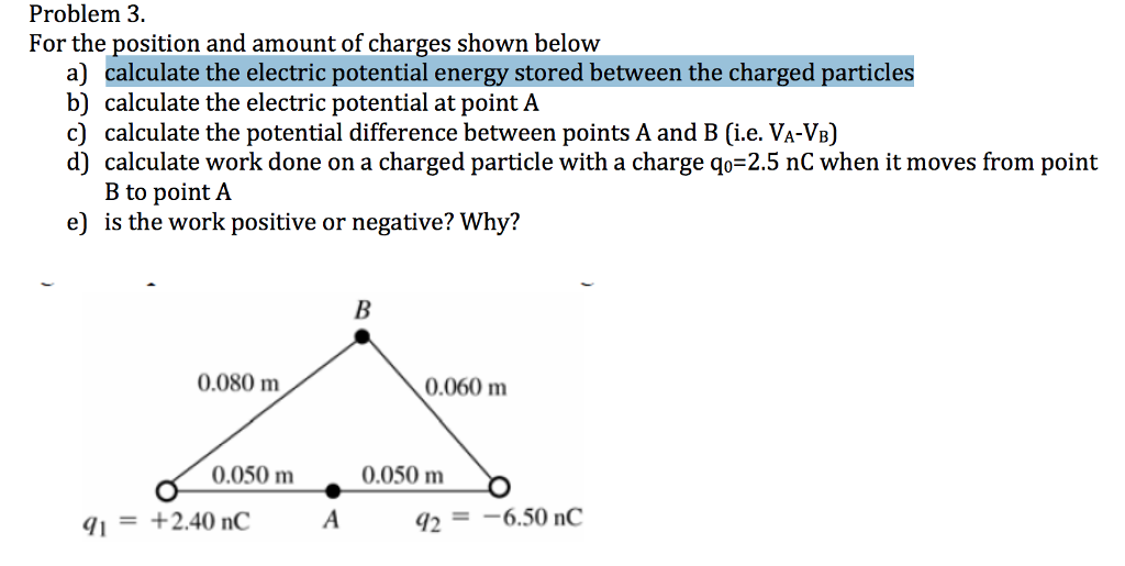 Solved For the position and amount of charges shown below | Chegg.com