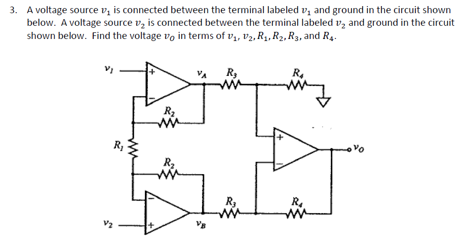 A voltage source v1 is connected between the terminal | Chegg.com