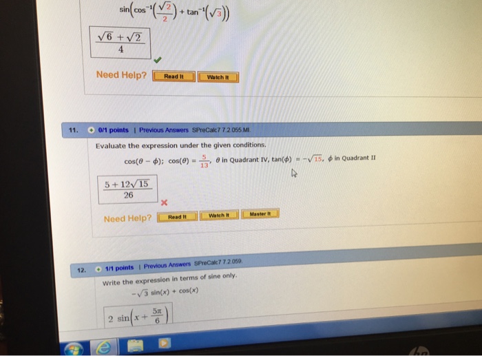 Solved Evaluate the expression under the given conditions. | Chegg.com