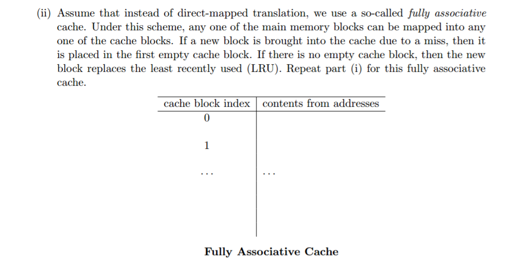 Solved Assuming a direct-mapped cache with 4-word blocks | Chegg.com