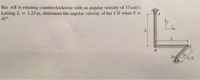 Solved Bar AB is rotating counterclockwise with an angular | Chegg.com