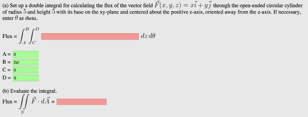 Solved Set up a double integral for calculating the flux of | Chegg.com