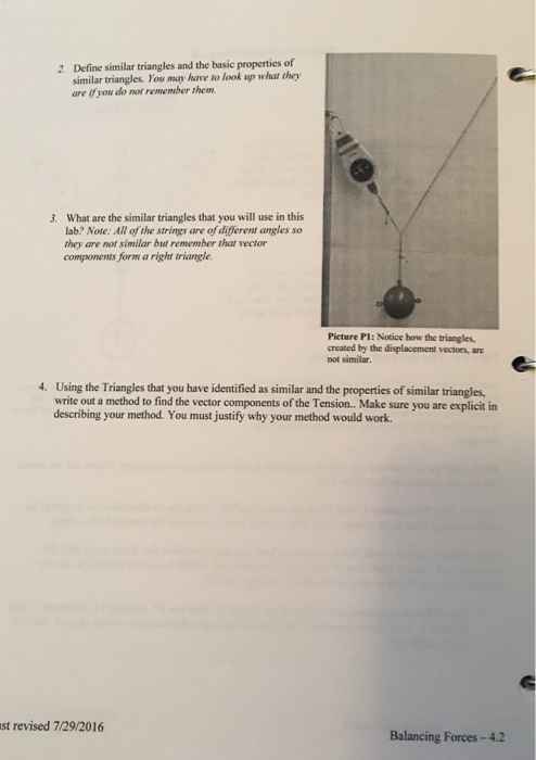 Solved Balancing Forces Pre-Lab Name: Date: Lab Day &Time: | Chegg.com