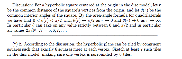 Discussion: For a hyperbolic square centered at the | Chegg.com