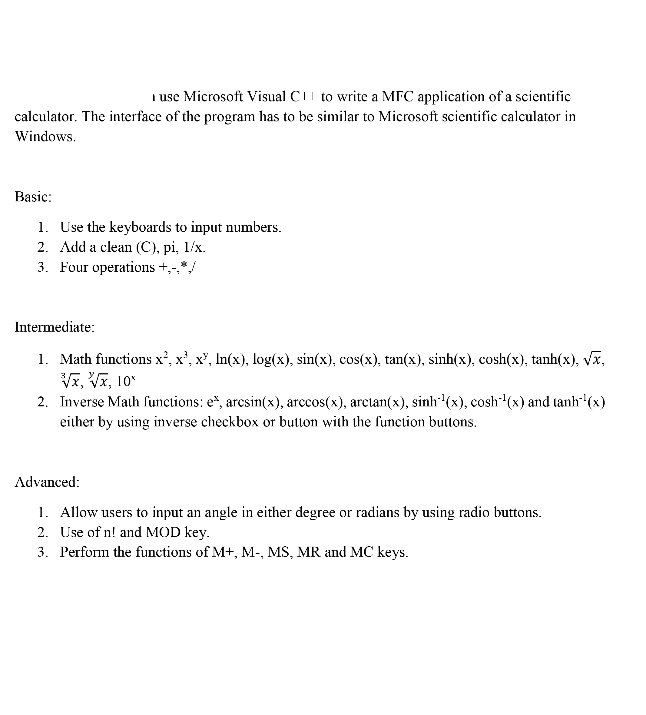 Solved Use Microsoft Visual C To Write A Mfc Application 1352