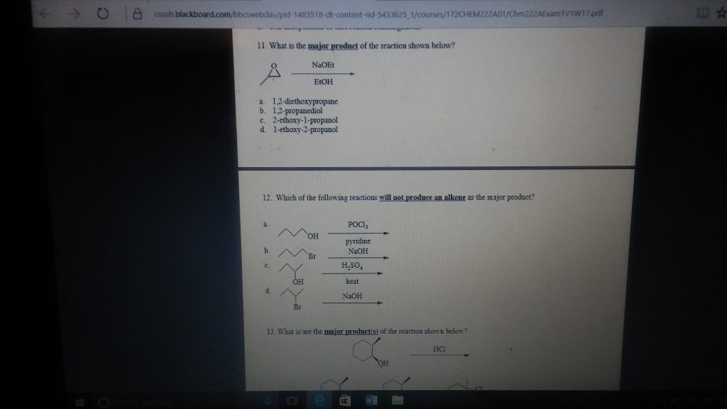 Solved What is the major product of the reaction shown | Chegg.com