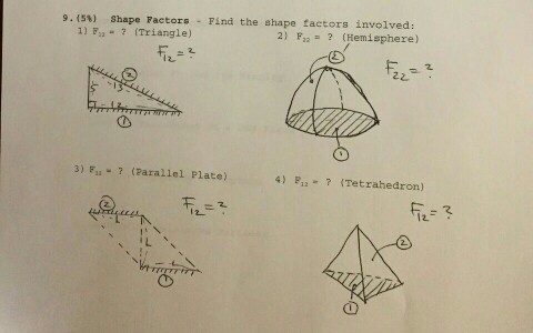 Solved Shape Factors - Find the shape factors involved: 1) | Chegg.com
