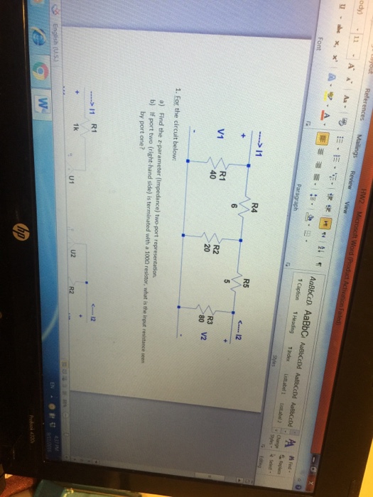 Solved For the circuit below: Find the z-parameter | Chegg.com