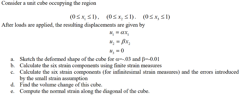 Solved Consider a unit cube occupying the region (0 | Chegg.com