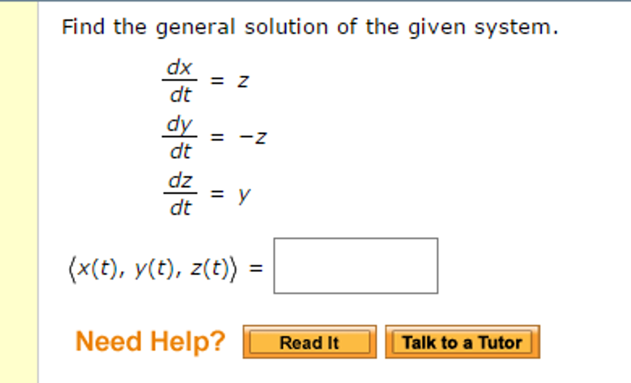 Solved Find the general solution of the given system. dx/dt | Chegg.com